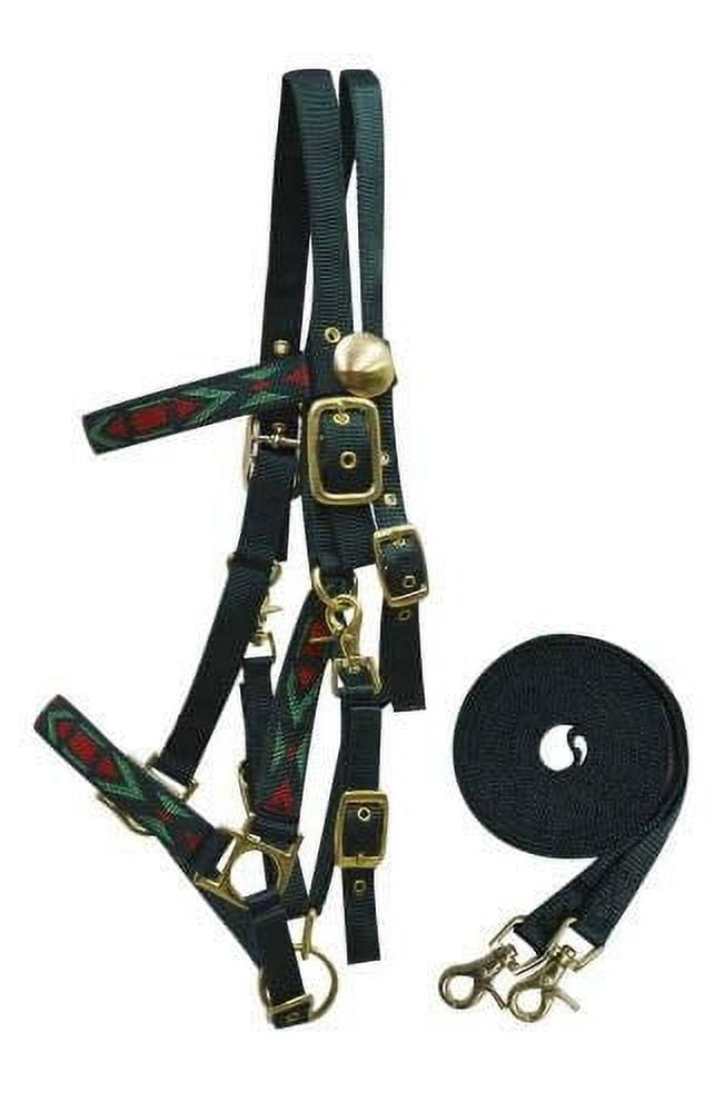 Showman Nylon Halter Bridle Combination w/ Woven Aztec Motif & Reins ...
