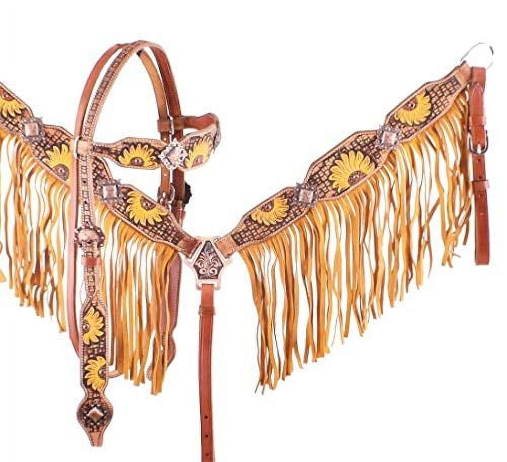 Showman Painted Sunflower Browband Headstall & Breast Collar Set w ...