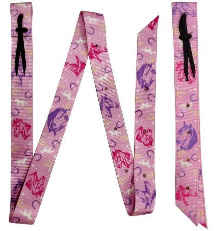 Showman Pink & Purple Horse Print Nylon Tie Strap & Off Billet Set ...