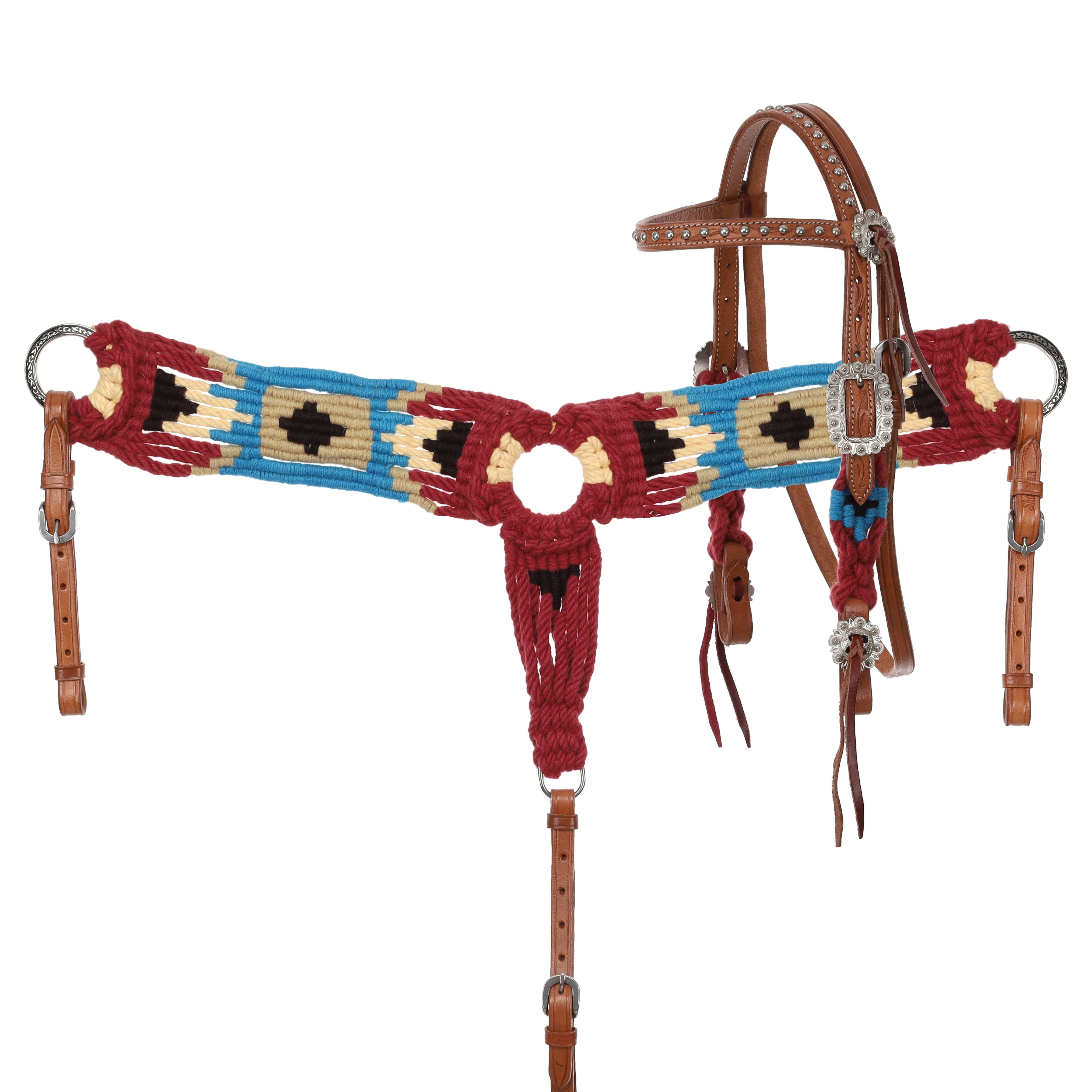 Showman Pony Fiery Frontier Mohair Browband Headstall & Breast Collar ...