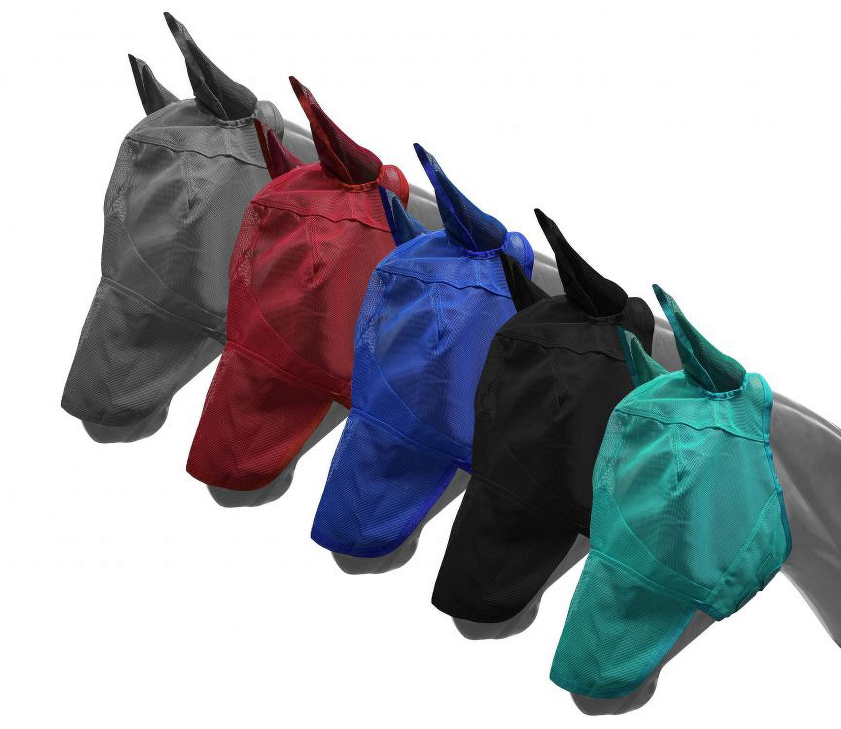 Showman Pony Long Nose Mesh Rip Resistant Fly Mask w/ Ears (Black ...