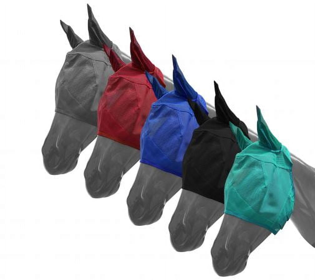 Showman Pony Mesh Rip Resistant Fly Mask w/ Ears (Black) - Walmart.com