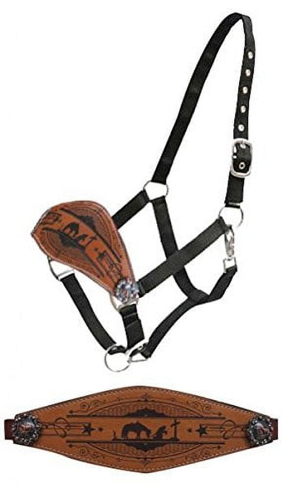 Showman Praying Cowboy Leather Bronc Halter - Walmart.com