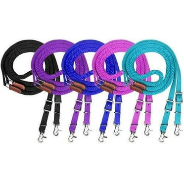 Horse Nylon Braided Knotted Roping Barrel Reins Orange Yellow White ...