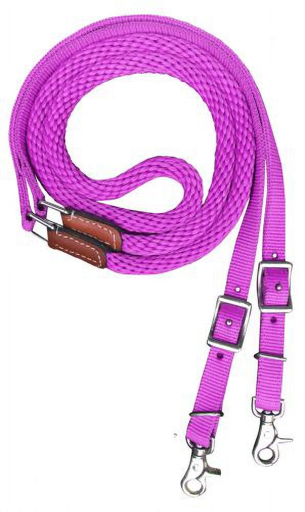 Showman Premium Braided 8' Nylon Contest Reins (Pink) - Walmart.com