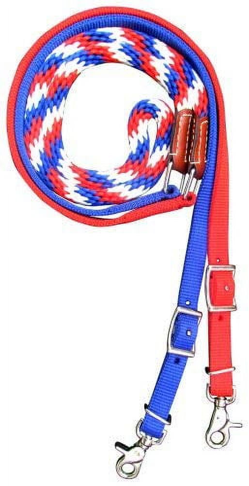 Showman Premium Braided Red, White & Blue Nylon Contest Reins - Walmart.com