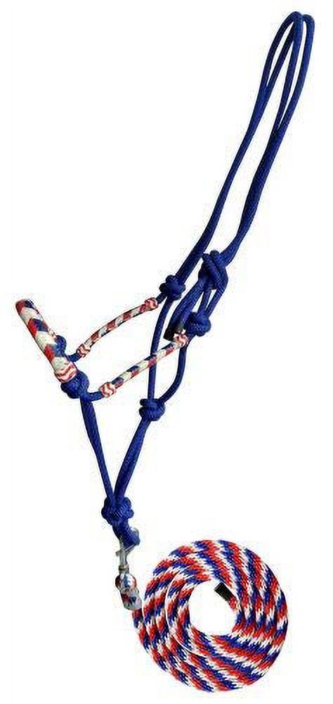 Showman Red, White & Blue Rawhide Cowboy Knot Halter w/ Lead - Walmart.com