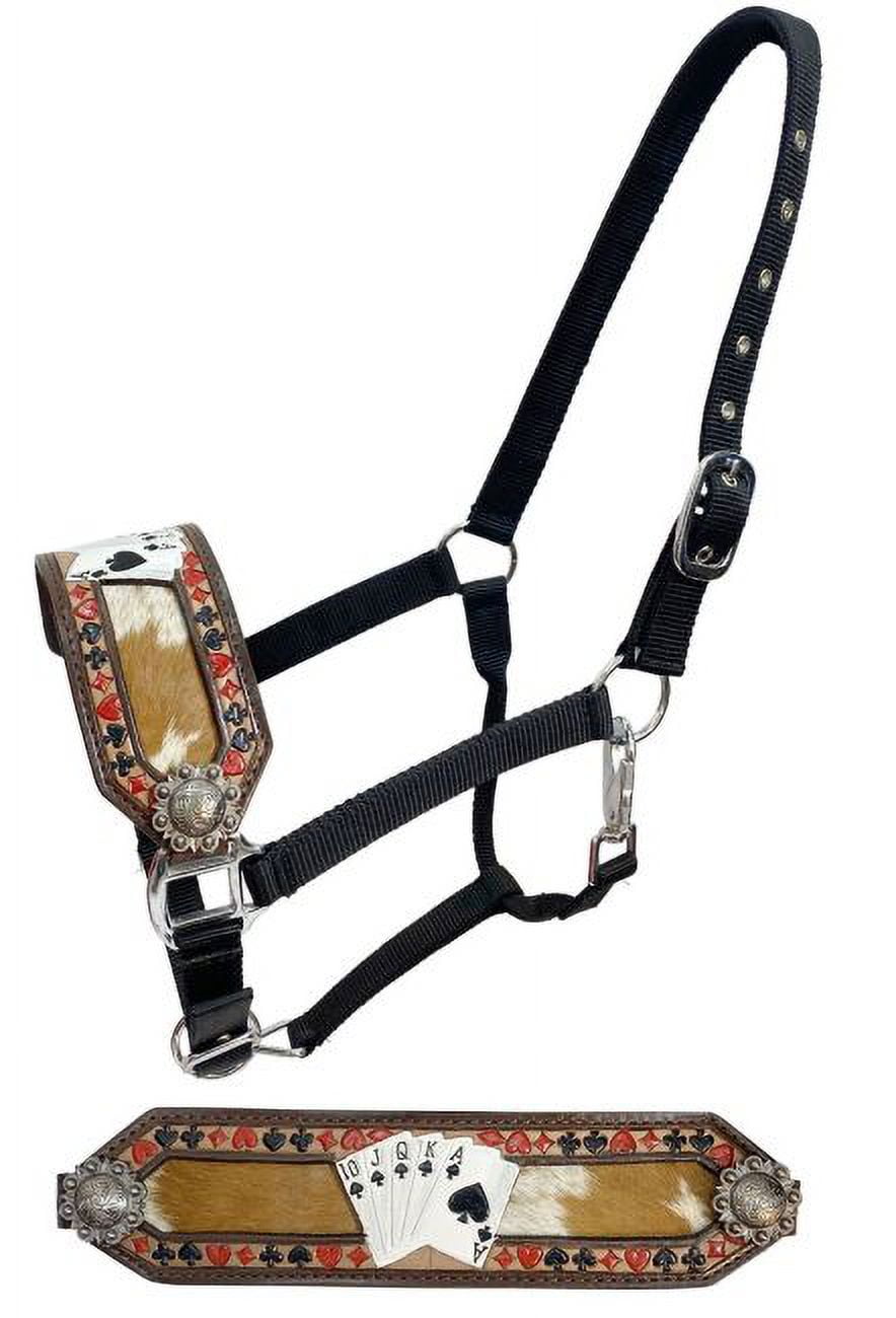Showman "Royal Flush" Leather Bronc Halter - Walmart.com