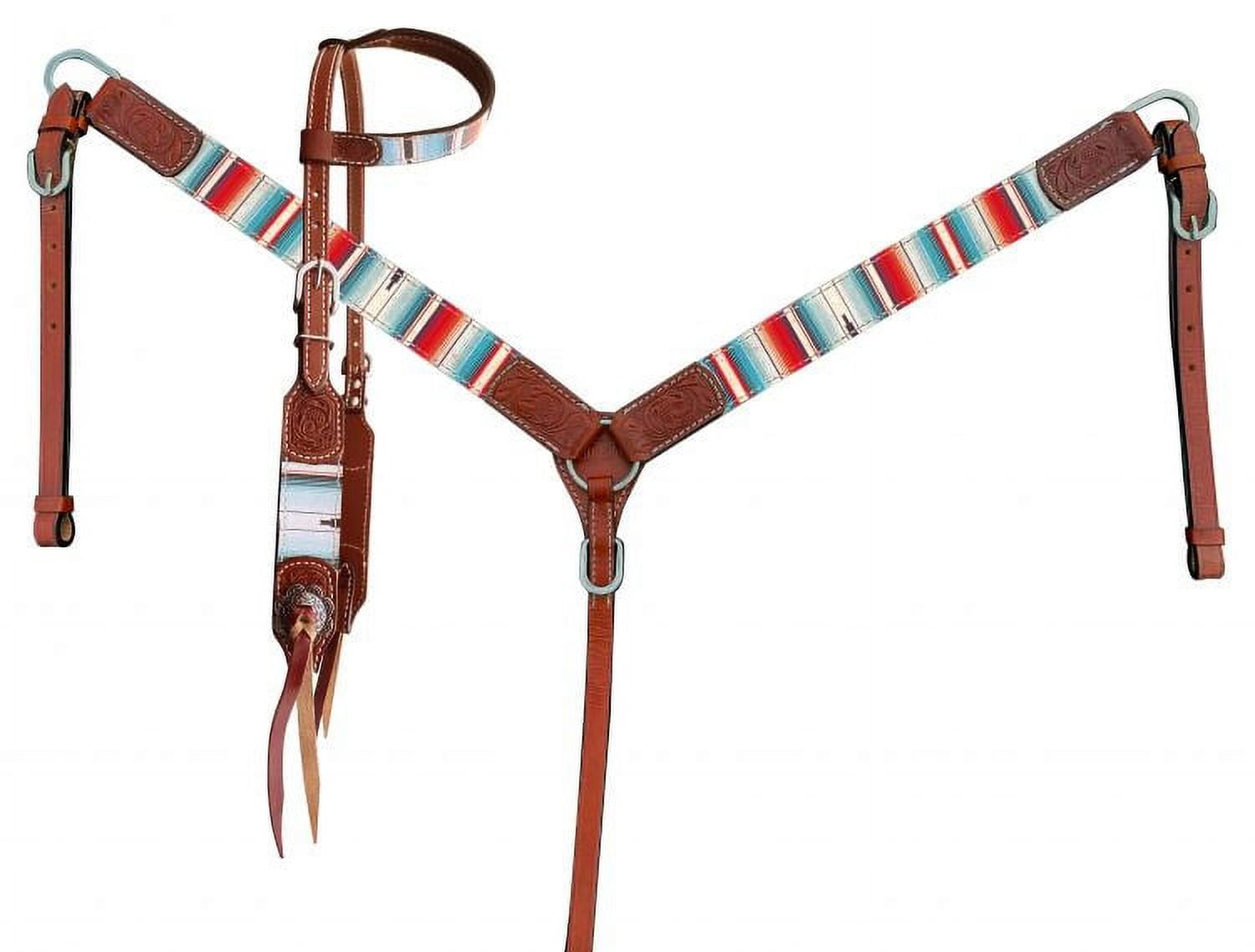 Showman Serape Southwest Print Leather Single Ear Headstall & Breast ...