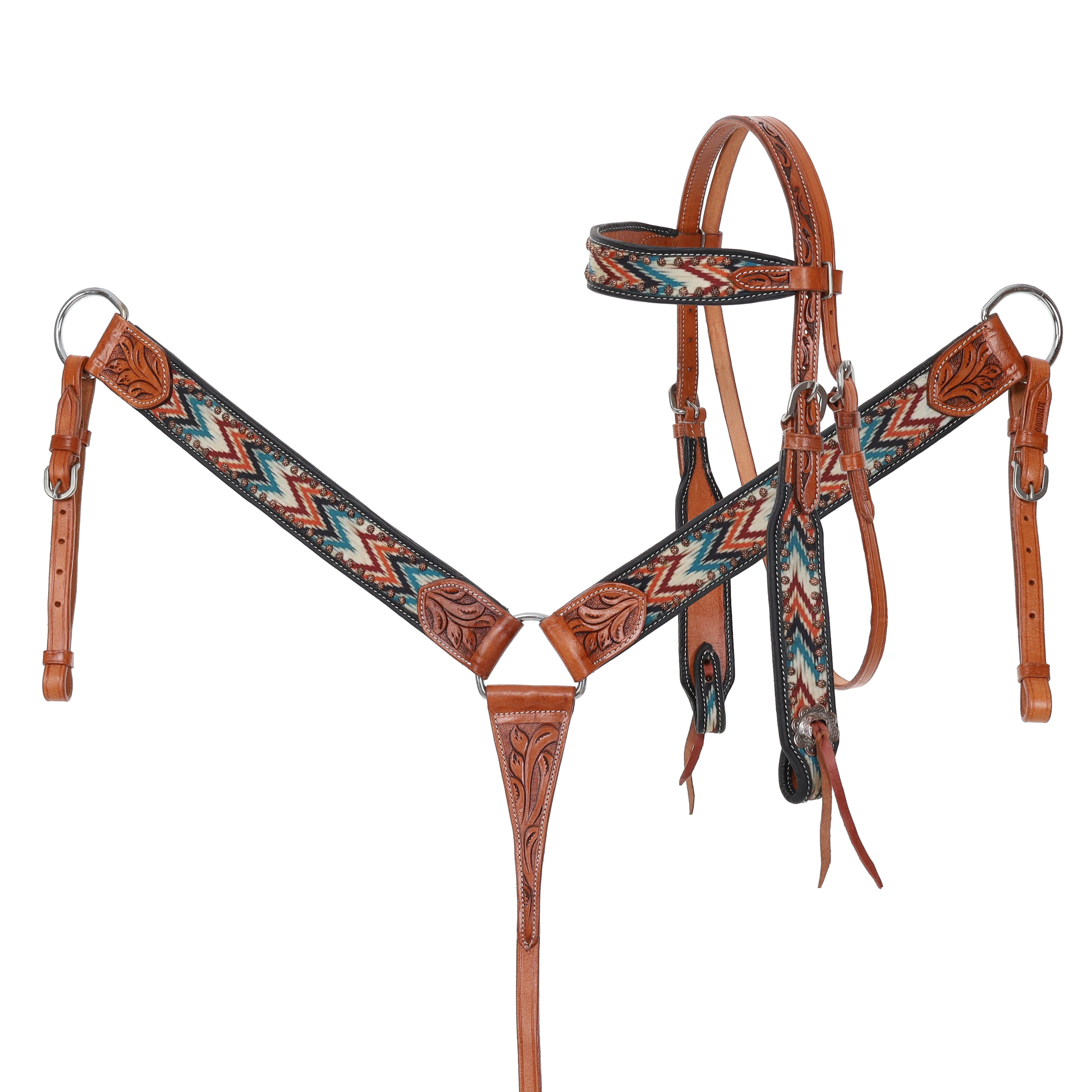 Showman Shockwave Browband Headstall & Breast Collar Set - Walmart.com