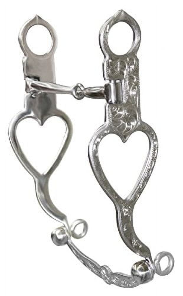 Showman Stainless Steel Bit w/ Fully Engraved Open Heart Cheeks ...