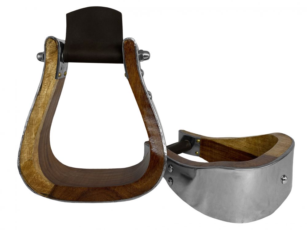 Showman Stainless Steel Bound Teak Wood Stirrups - Walmart.com