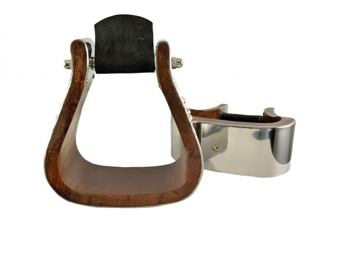Showman Stainless Steel Bound Wood Saddle Stirrups w/ 3" Tread ...