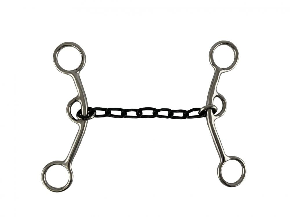 Showman Stainless Steel Junior Cow Horse Bit w/ 5" Sweet Iron Chain ...