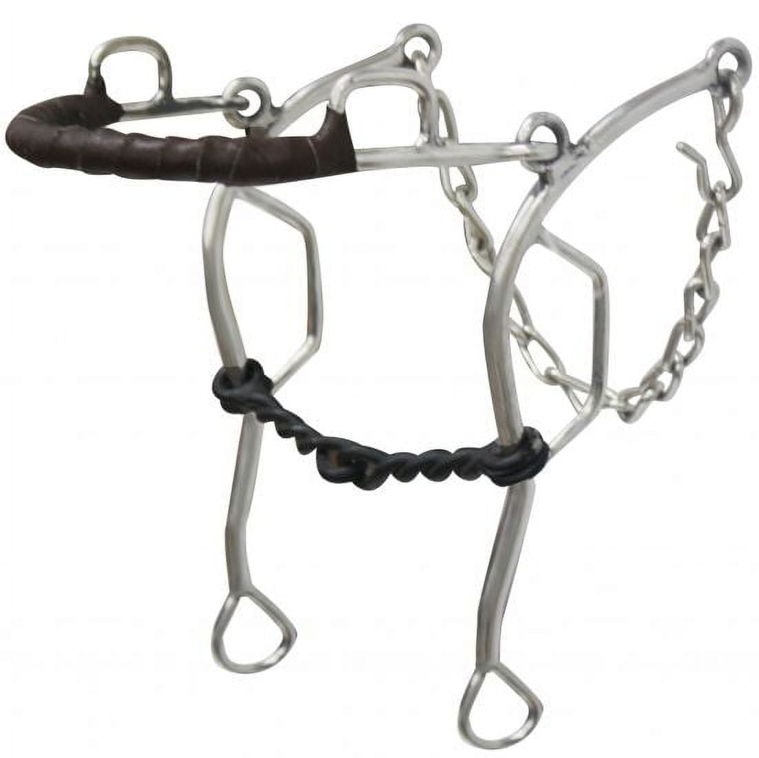 Showman Stainless Steel Leather Wrapped Nose Gag Hackamore Bit - Walmart.com