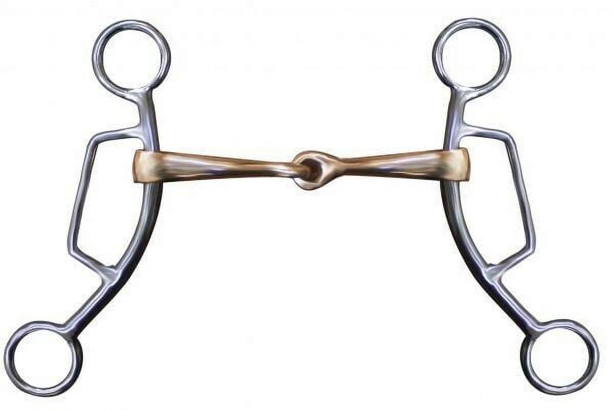 Showman Stainless Steel Sliding Gag Bit w/ 7" Cheeks & 5" Copper Mouth ...