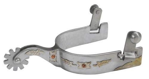 Showman Stainless Steel Spurs w/ Gold Leaf Design Overlays - Walmart.com