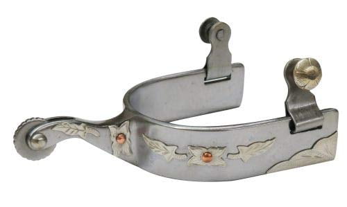 Showman Stainless Steel Spurs w/ Leaf Design Overlays - Walmart.com