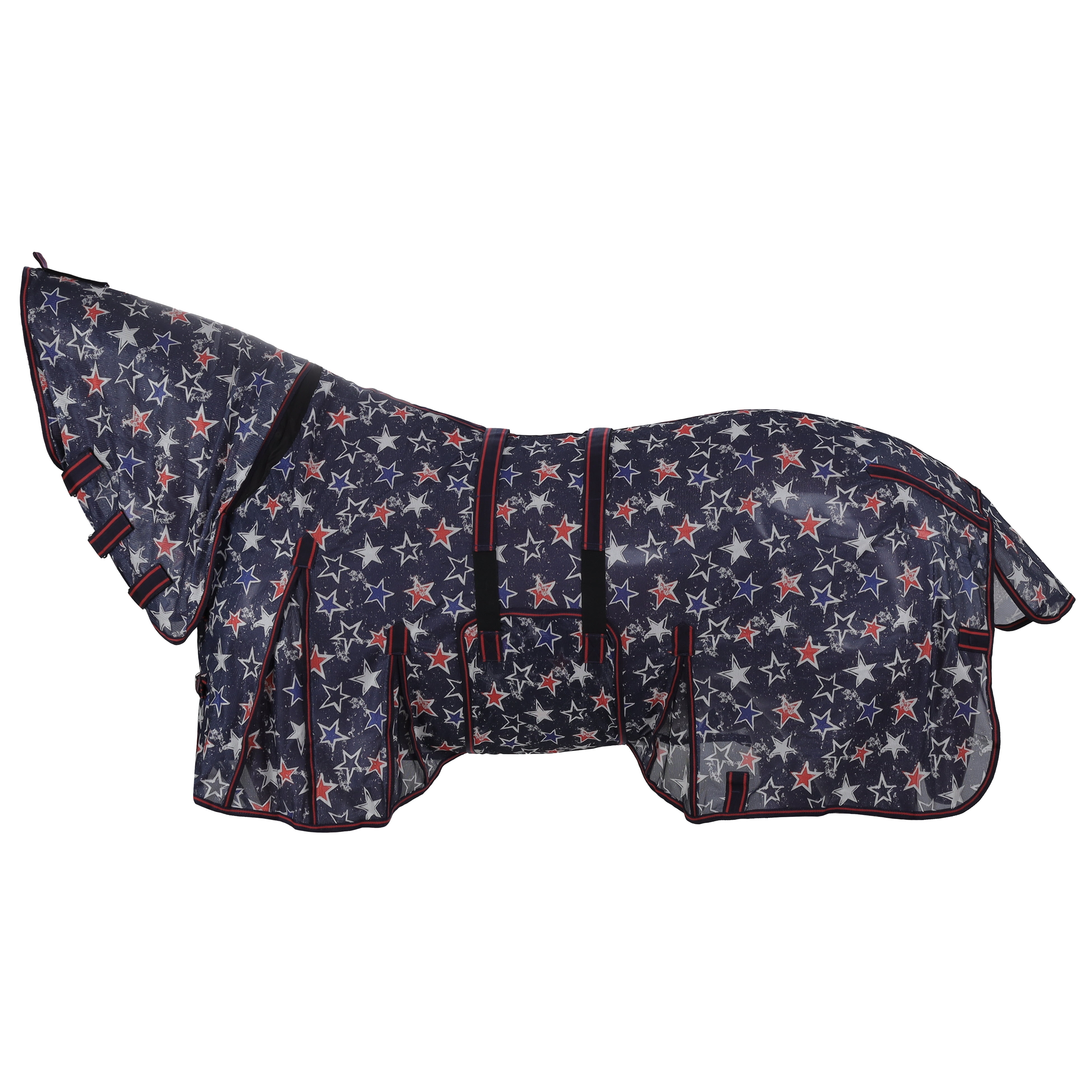 Showman Star-Spangled Mesh Fly Sheet w/ Neck Cover (69") - Walmart.com