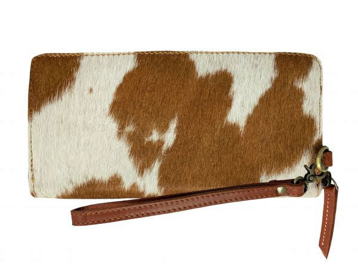 Showman Tan & White Hair-On Cowhide Clutch Wristlet - Walmart.com