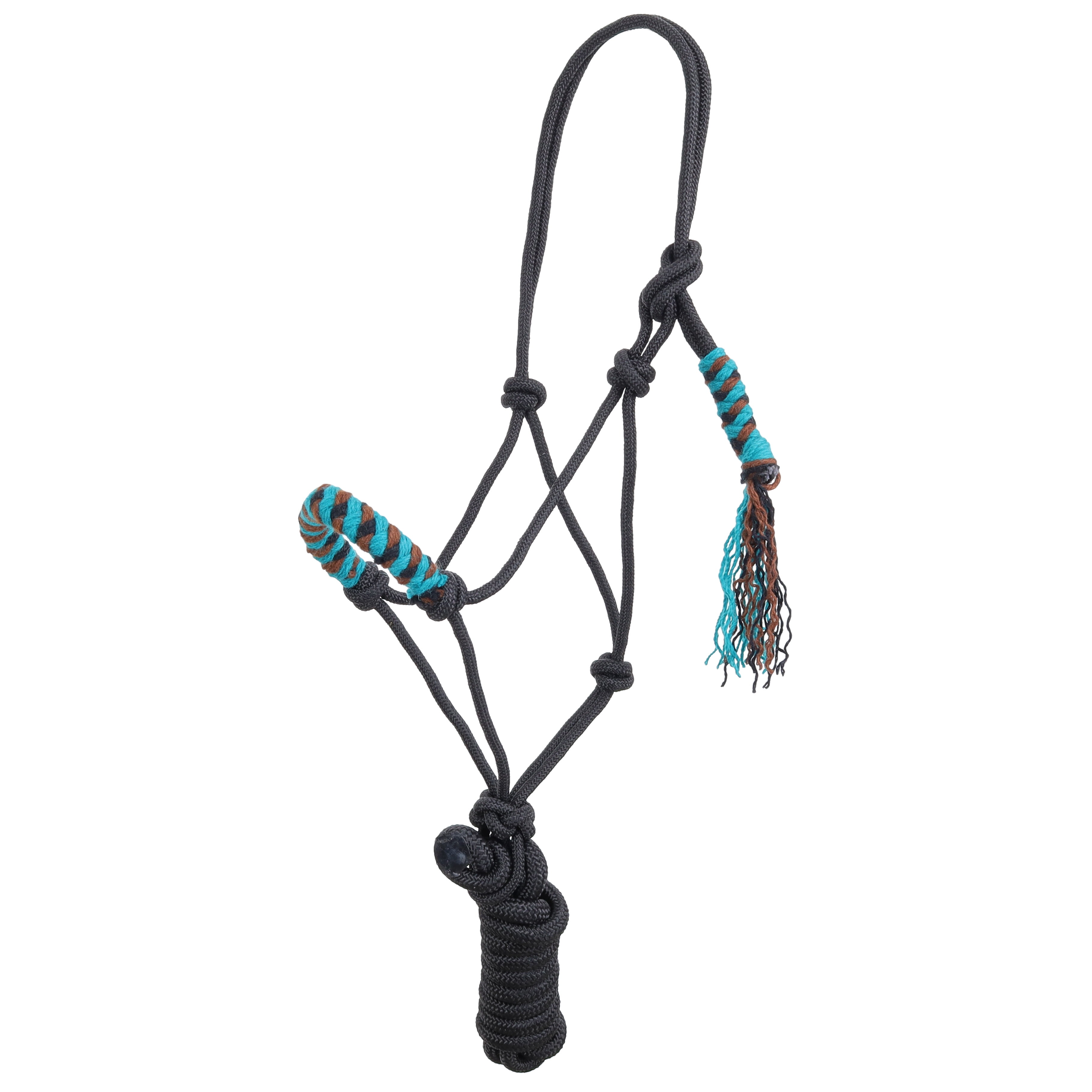 Showman Tealwood Mohair Wool Nose Cowboy Knot Halter w/ Lead - Walmart.com