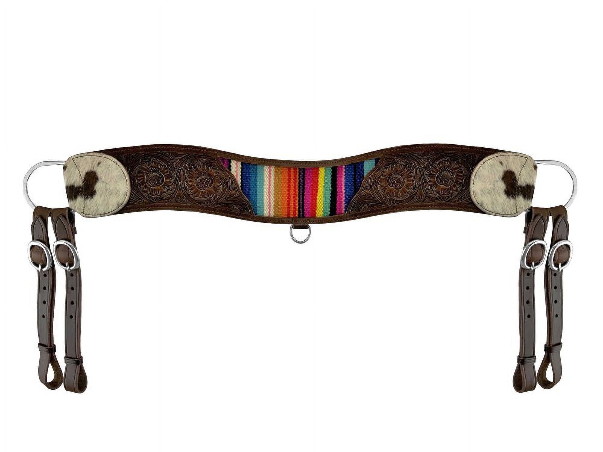 Showman Tooled Tripping Collar w/ Serape Blanket Inlay & Hair-On ...