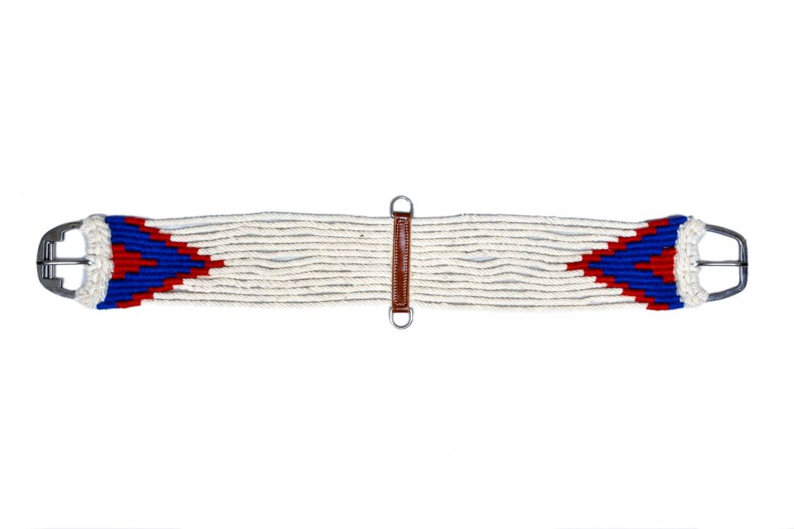 Showman White Mohair String Girth w/ Southwest Design - Walmart.com