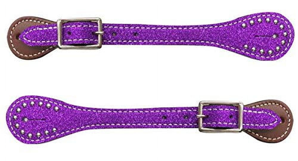 Showman Youth Glitter Leather Spur Straps (Purple) - Walmart.com