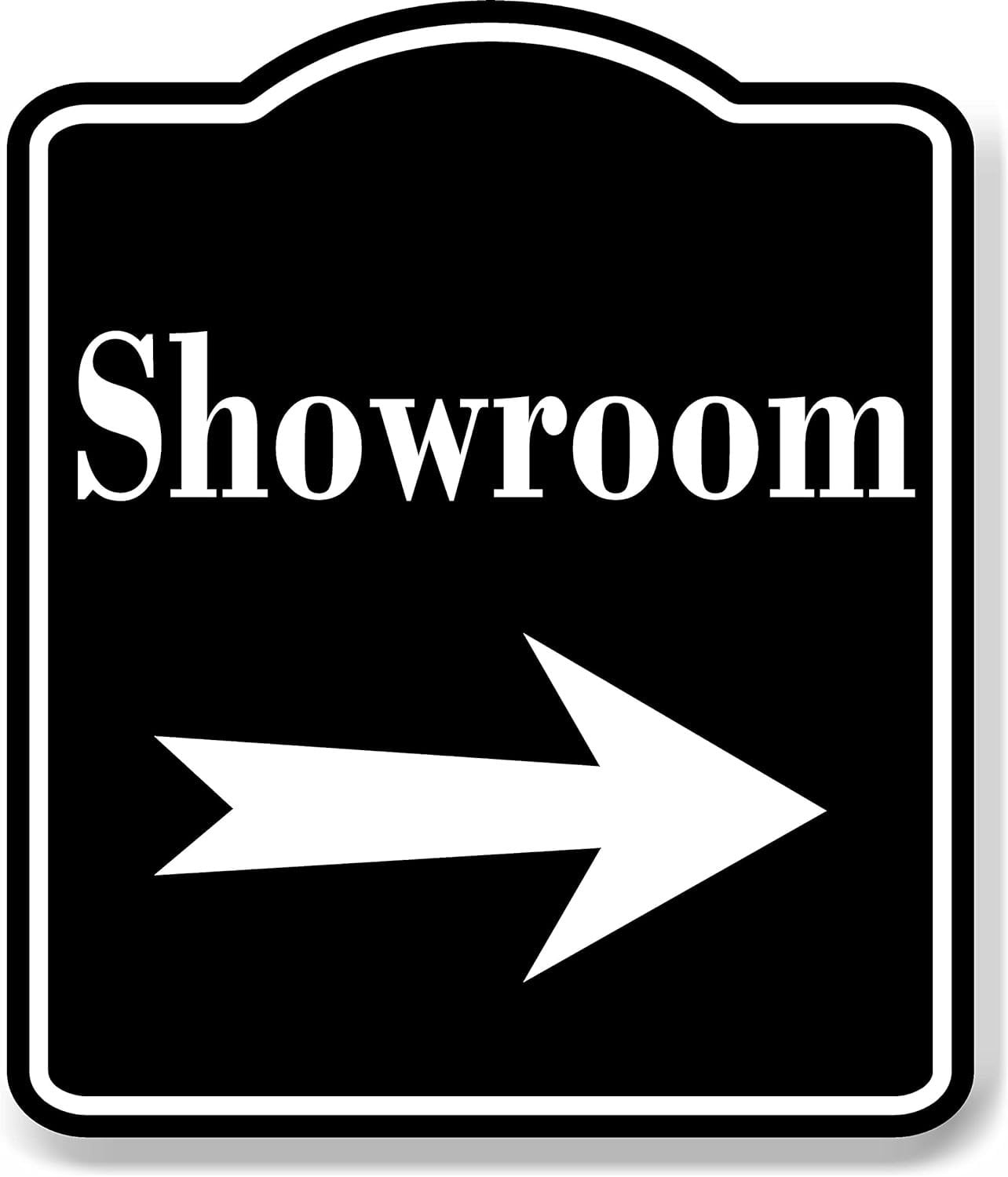 Showroom Right Arrow BLACK Aluminum Composite Sign, 15"x18" - Walmart.com