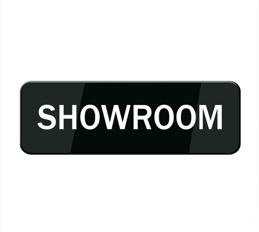Showroom Sign, Signage White/Black Plastic Acrylic, 10" X 3' With ...