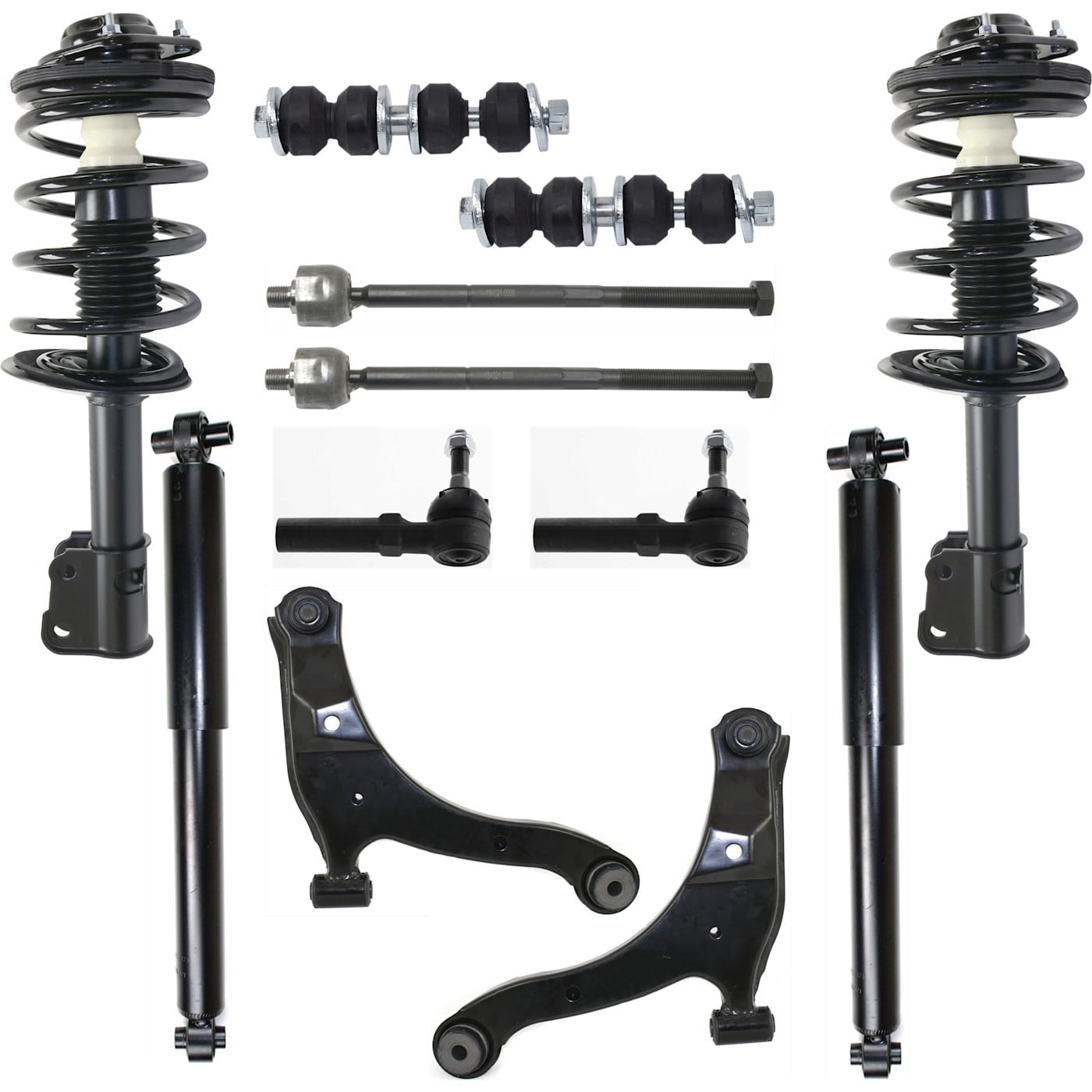 Shox and Y Loaded Strut Front & Rear Driver Passenger Side Kit - 12 ...