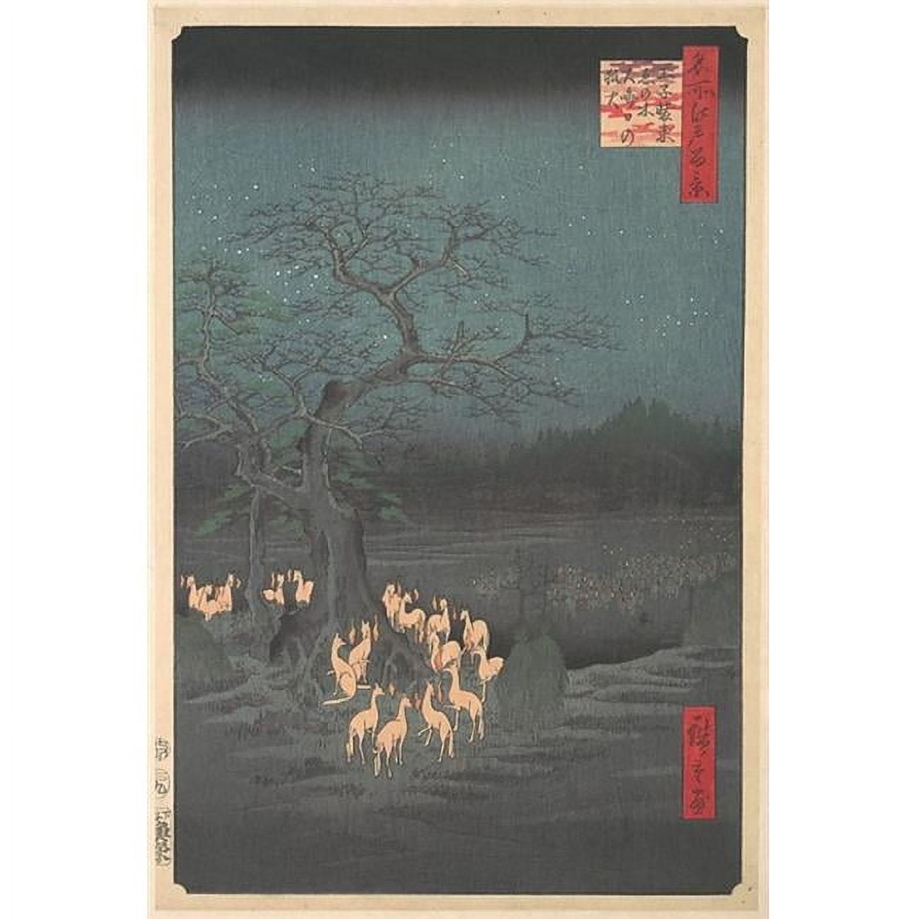Shozokuenoki Tree At Oji - Fox Fires On New Years Eve Poster Print by ...