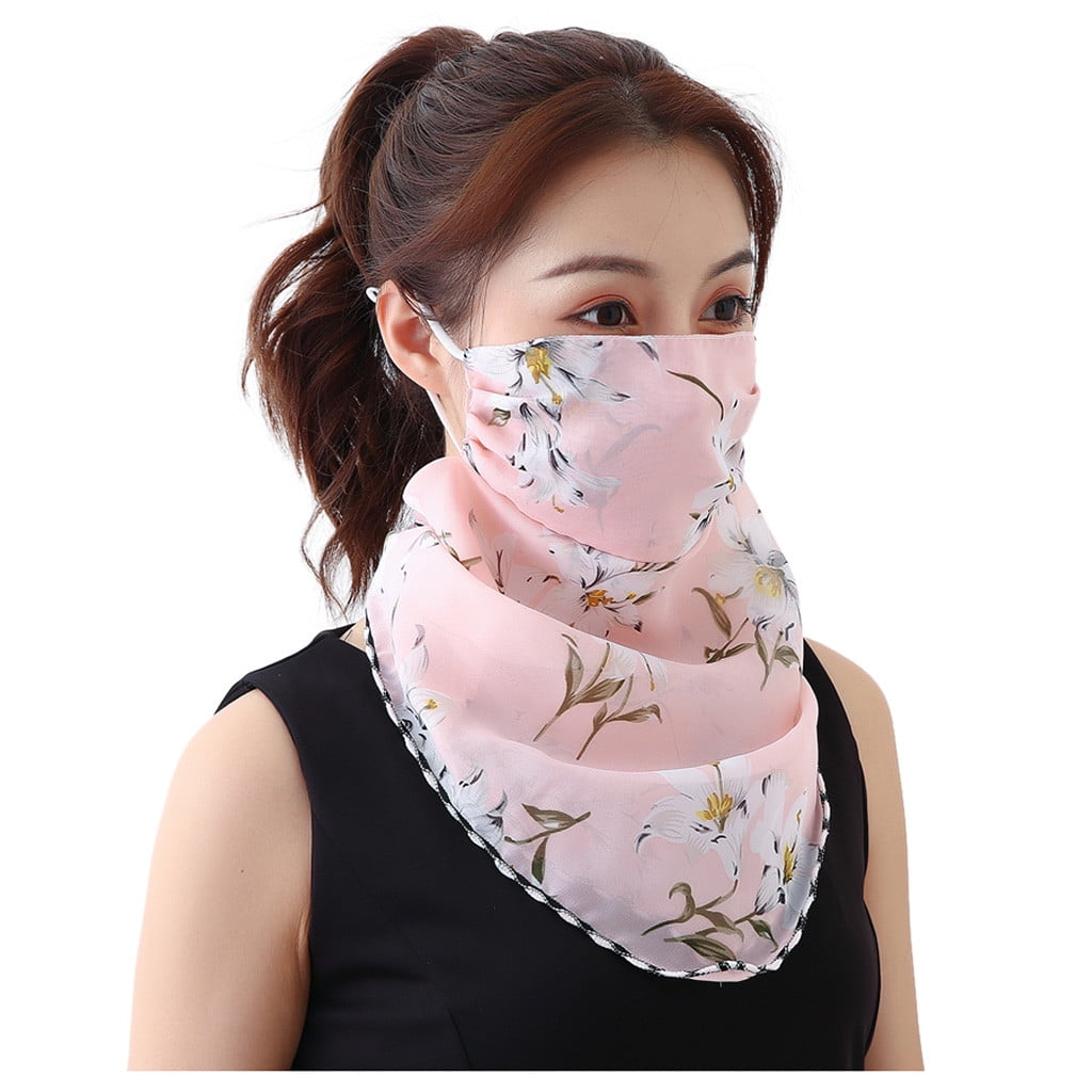 Shpwfbe Accessories Women Sun Protection Print Scarf Dustproof Neck ...