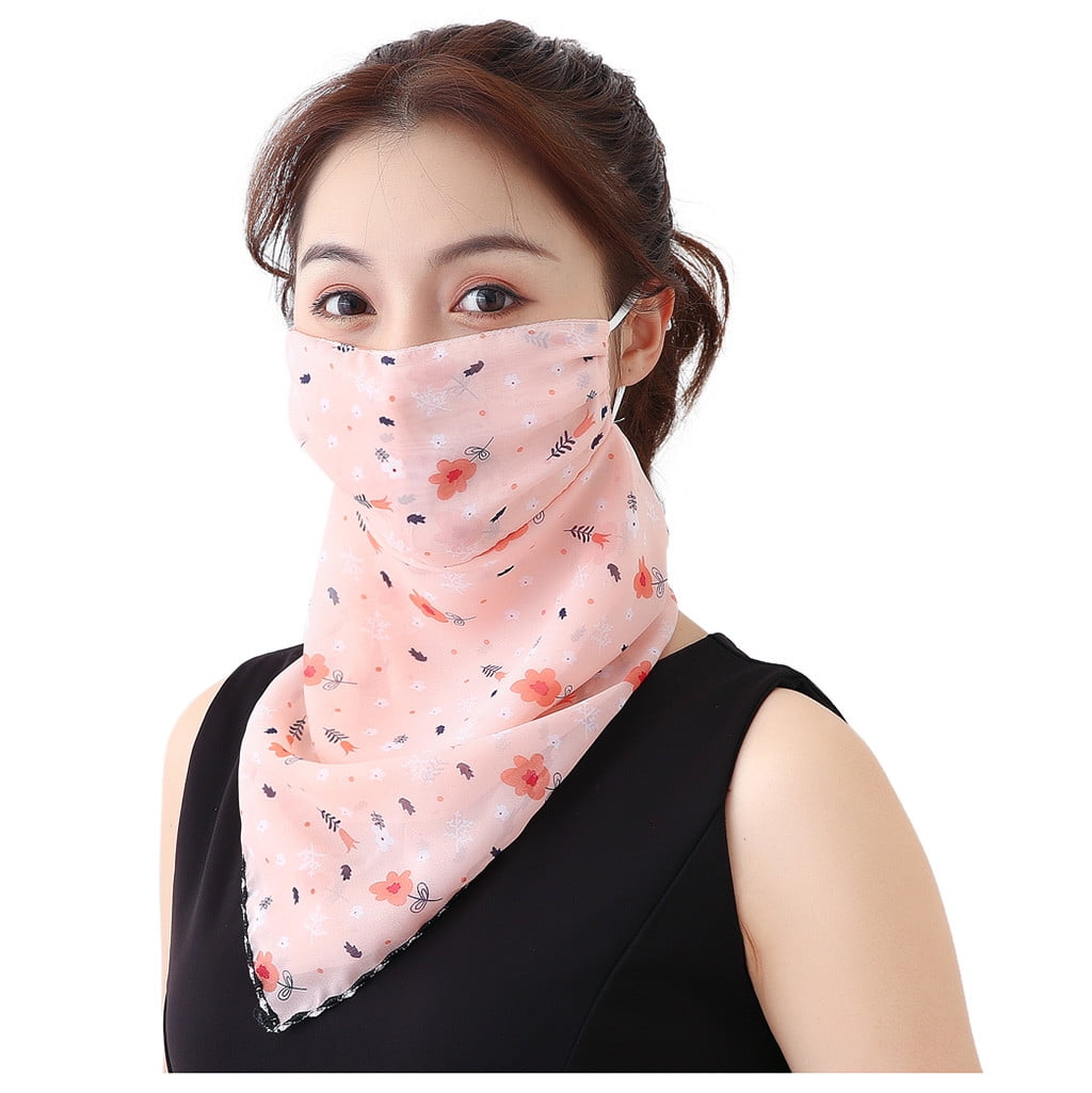 Shpwfbe Accessories Women Sun Protection Print Scarf Dustproof Neck ...