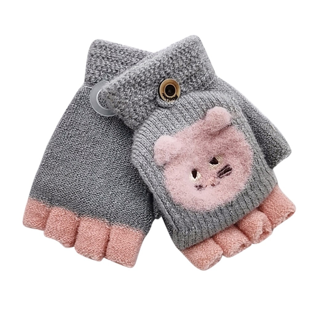 Shpwfbe Baby Toddler Winter Warm Knitted Convertible Flip Top ...