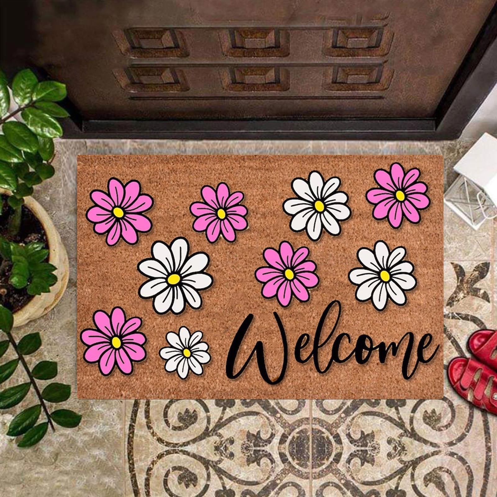 Shpwfbe Front Door Mat,Personalized Mat,Summer Welcome Sign Hello ...