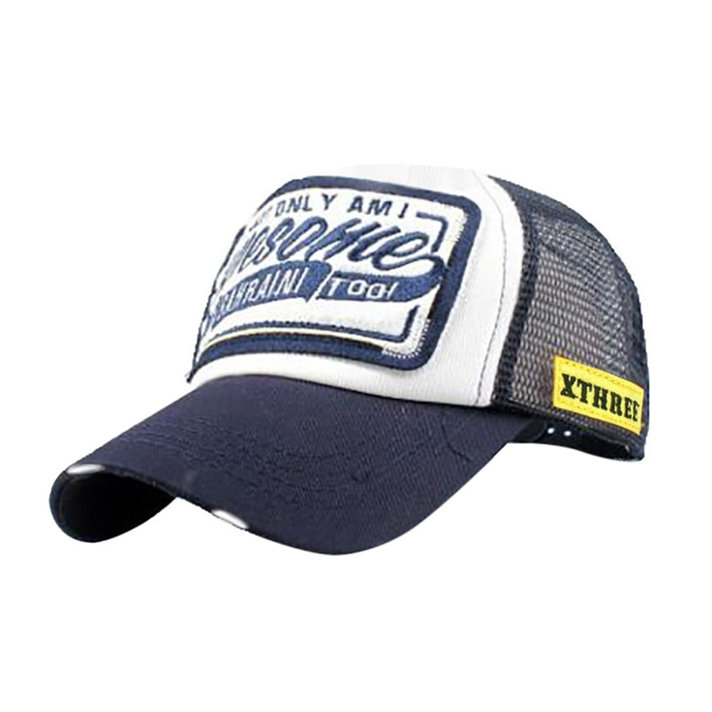 Shpwfbe Hats For Men Women Embroidered Flower Denim Cap Fashion ...