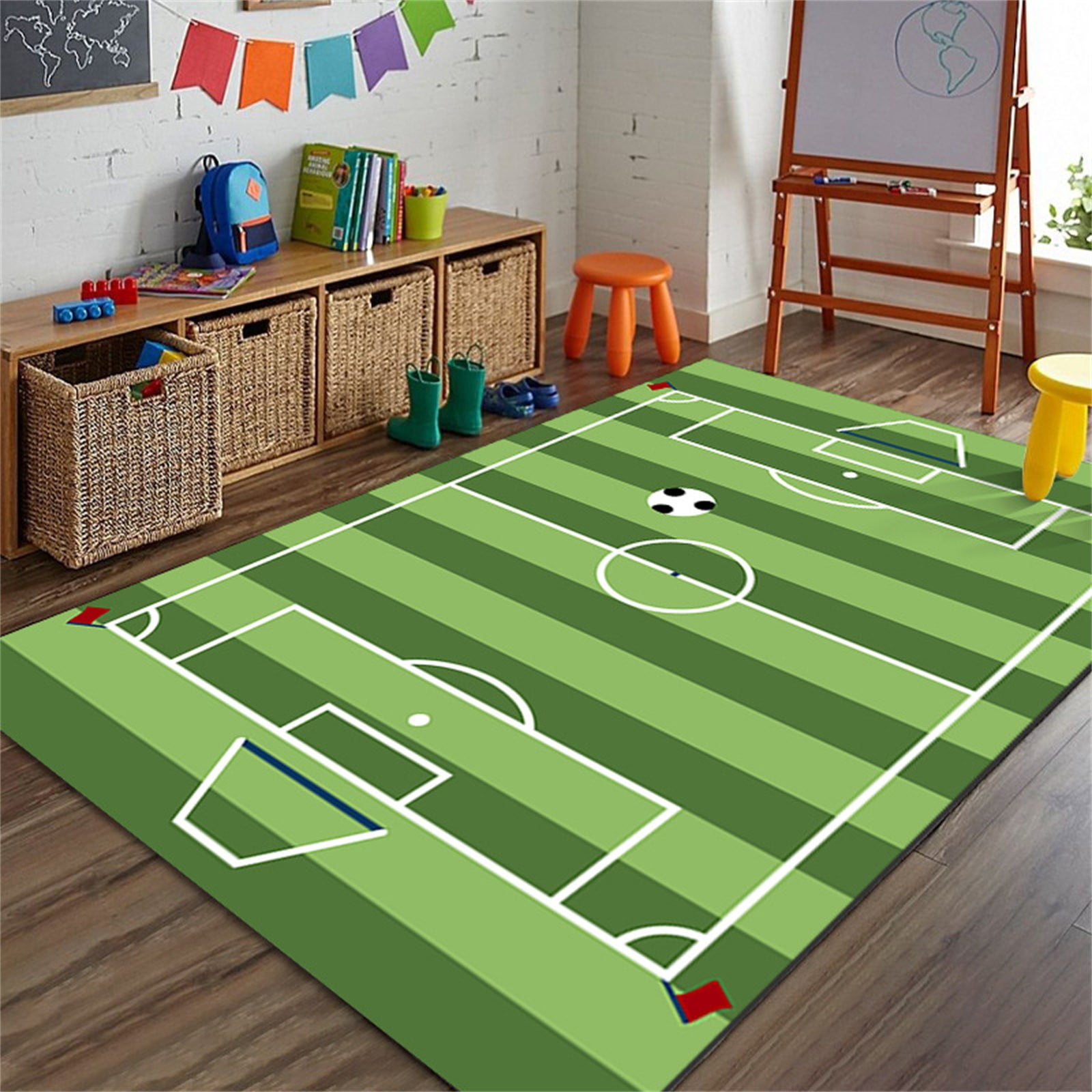 Shpwfbe Home Decor,Outdoor Rug,Soccer Area Rug Football Field Carpet ...