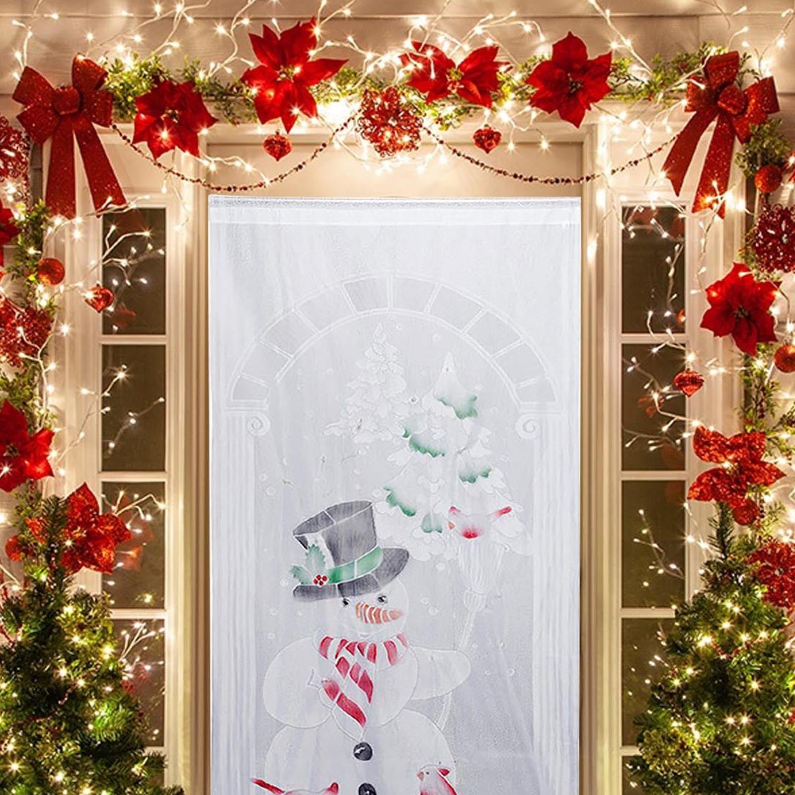 Shpwfbe Home Decor,Sheer Curtains,Christmas Snowman Christmas Curtains ...