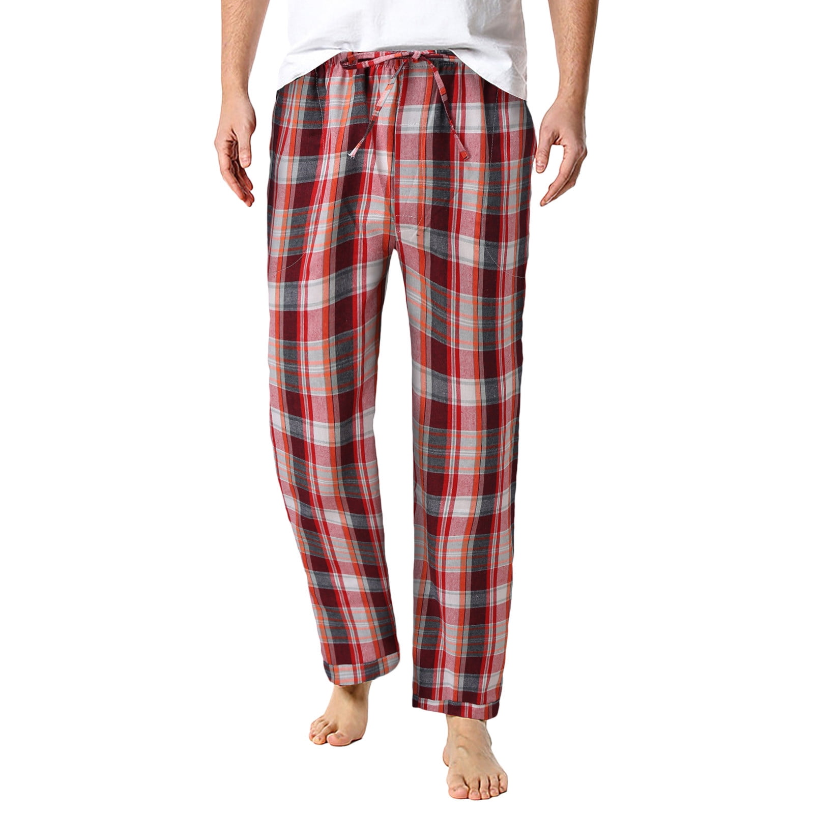 Shpwfbe Mens Pajama Pants Plaid Pajama Pants Men's Fashion Casual Large ...