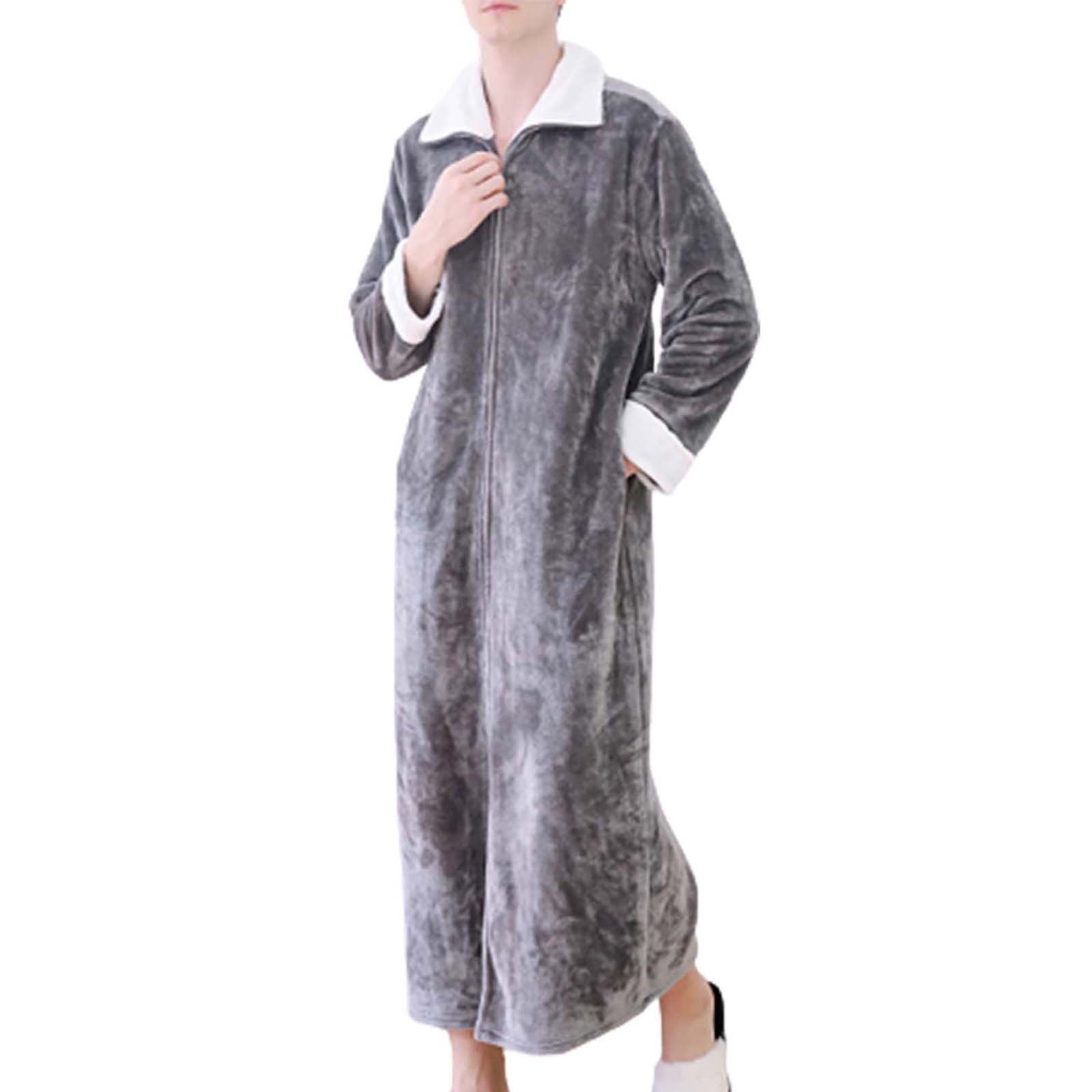 Shpwfbe Mens Robe Night Gown Men's Bathrobe Soft And Sweaty Home ...