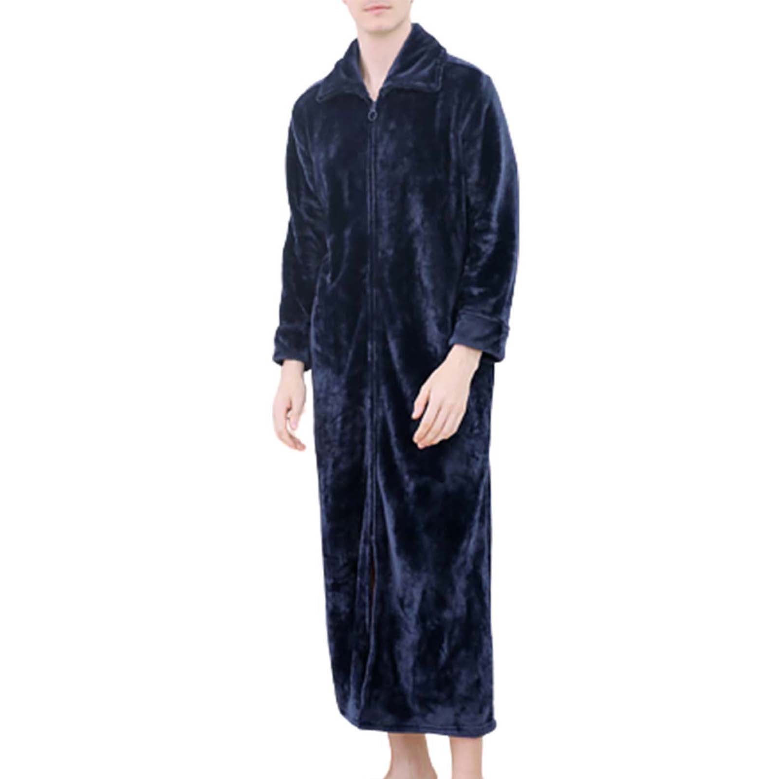 Shpwfbe Mens Robe Night Gown Men's Bathrobe Soft And Sweaty Home ...