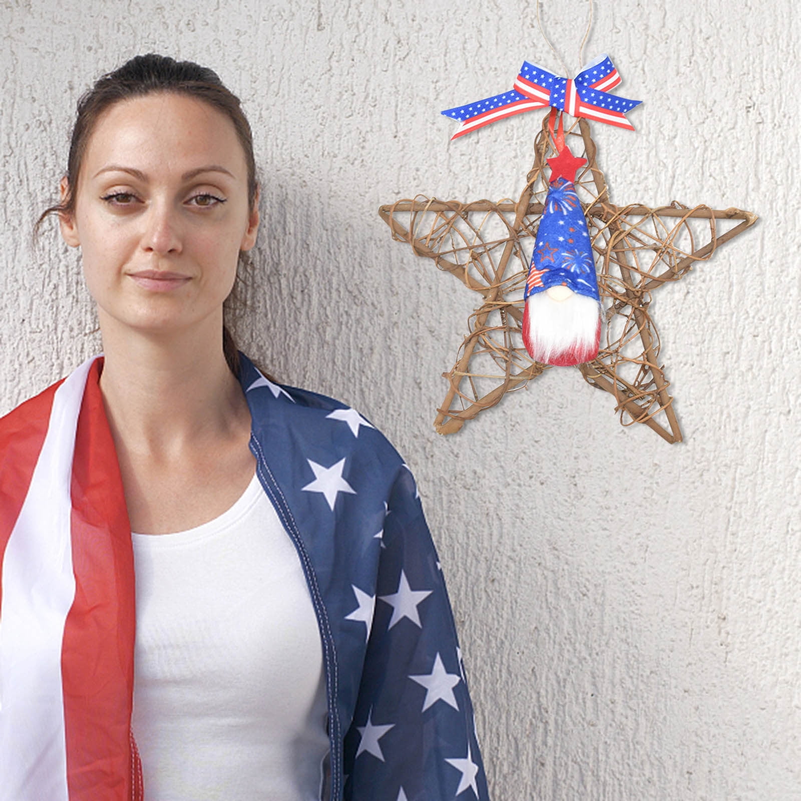 Shpwfbe Patriotic Decorations,Accessories,Independence Day Doll Rattan Ring Pendant Rattan ...