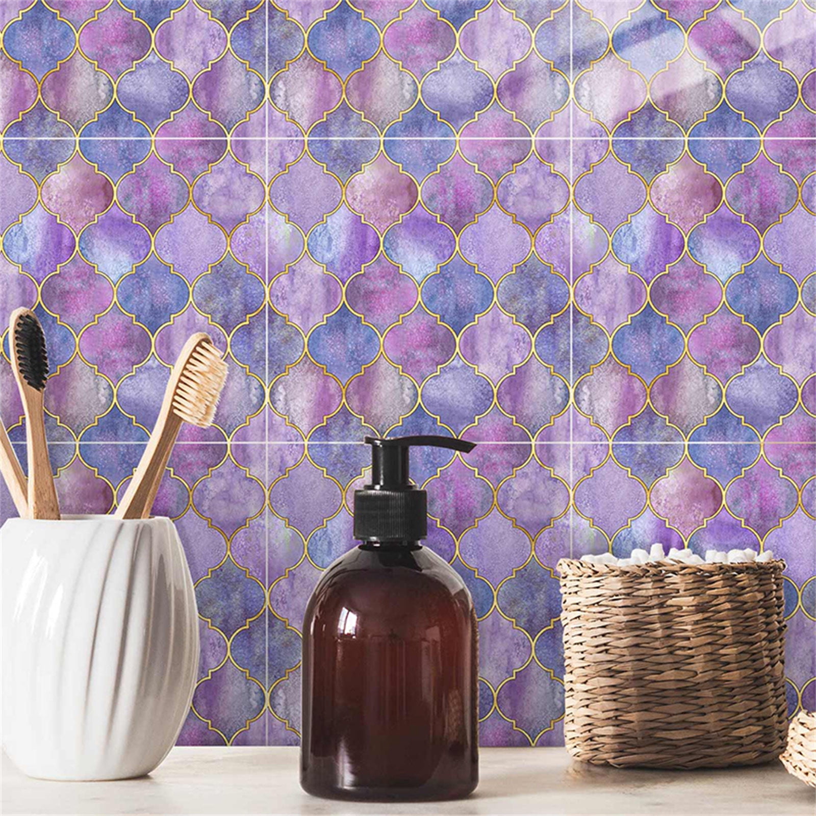 Shpwfbe Room Decor Wall Stick 1Set 6Pc Semicircle Pattern Bathroom ...