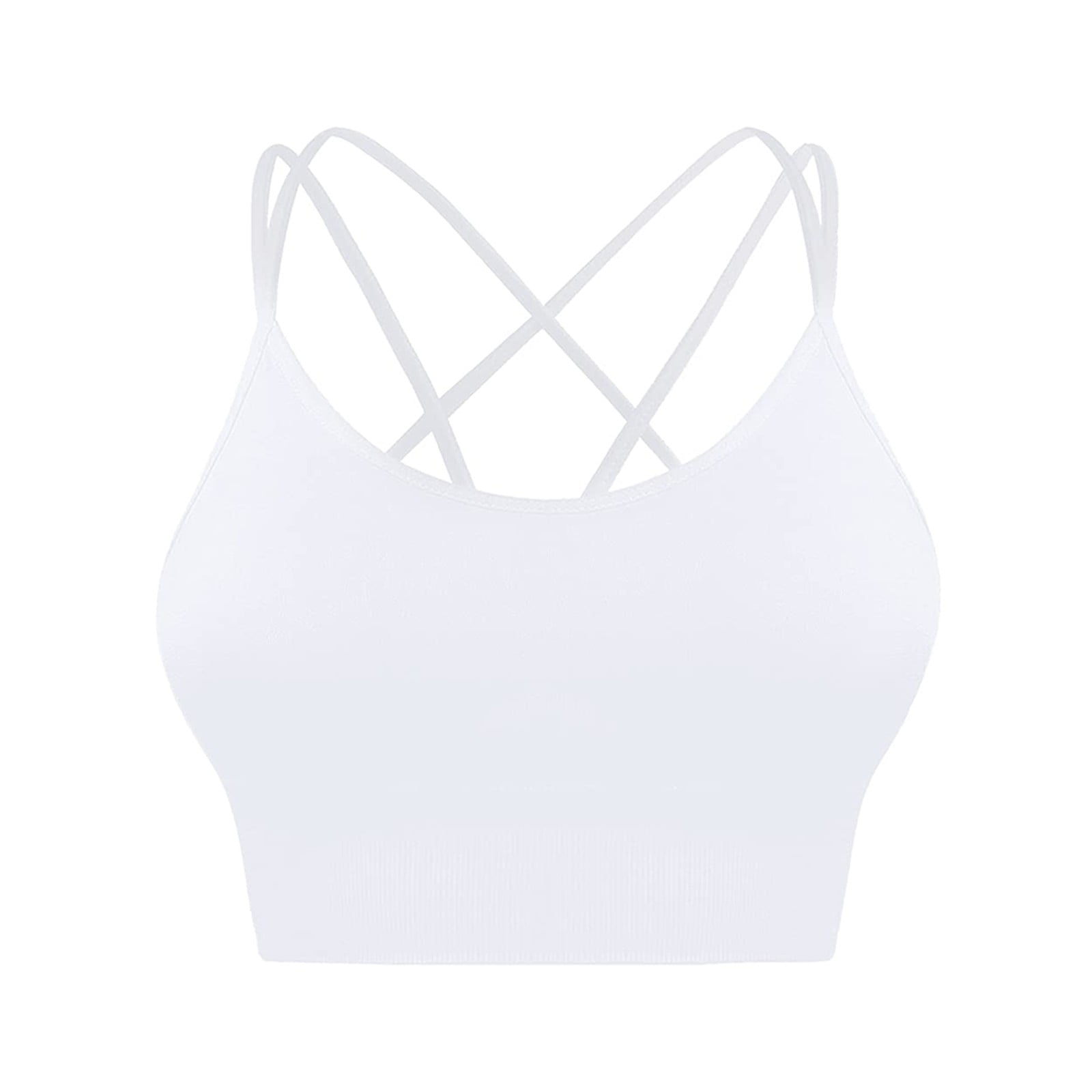 Shpwfbe Sports Bra Bras for Women Womens Back Sport Bras Padded Strappy ...