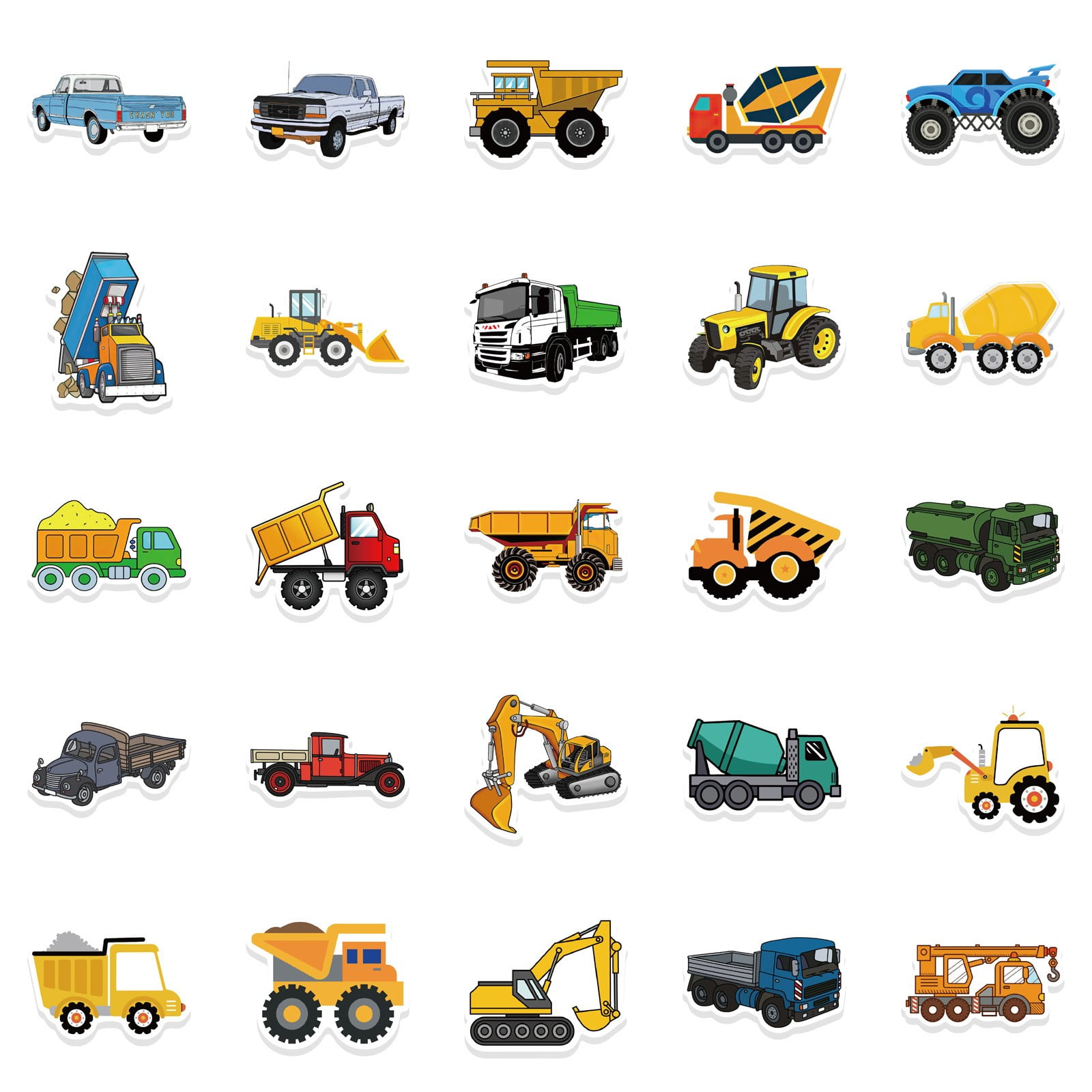 Shpwfbe Stickers Cartoon Truck Construction Vehicle Sticker Diy Sticker ...