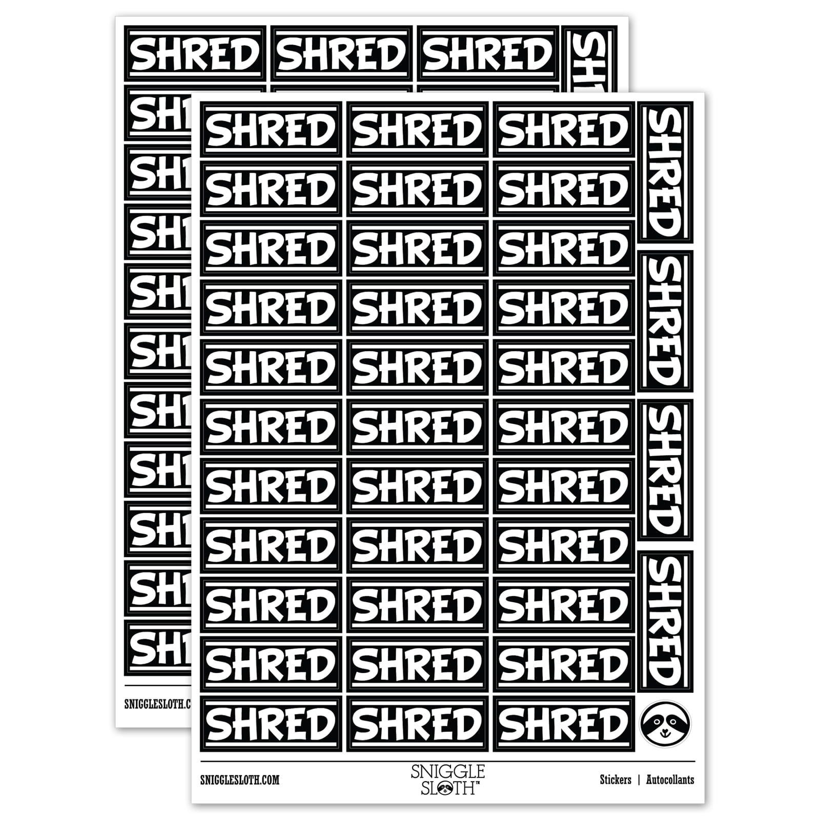 Shred Border Top Bottom Sticker Set - Black - Matte Finish - 1.5" Small ...