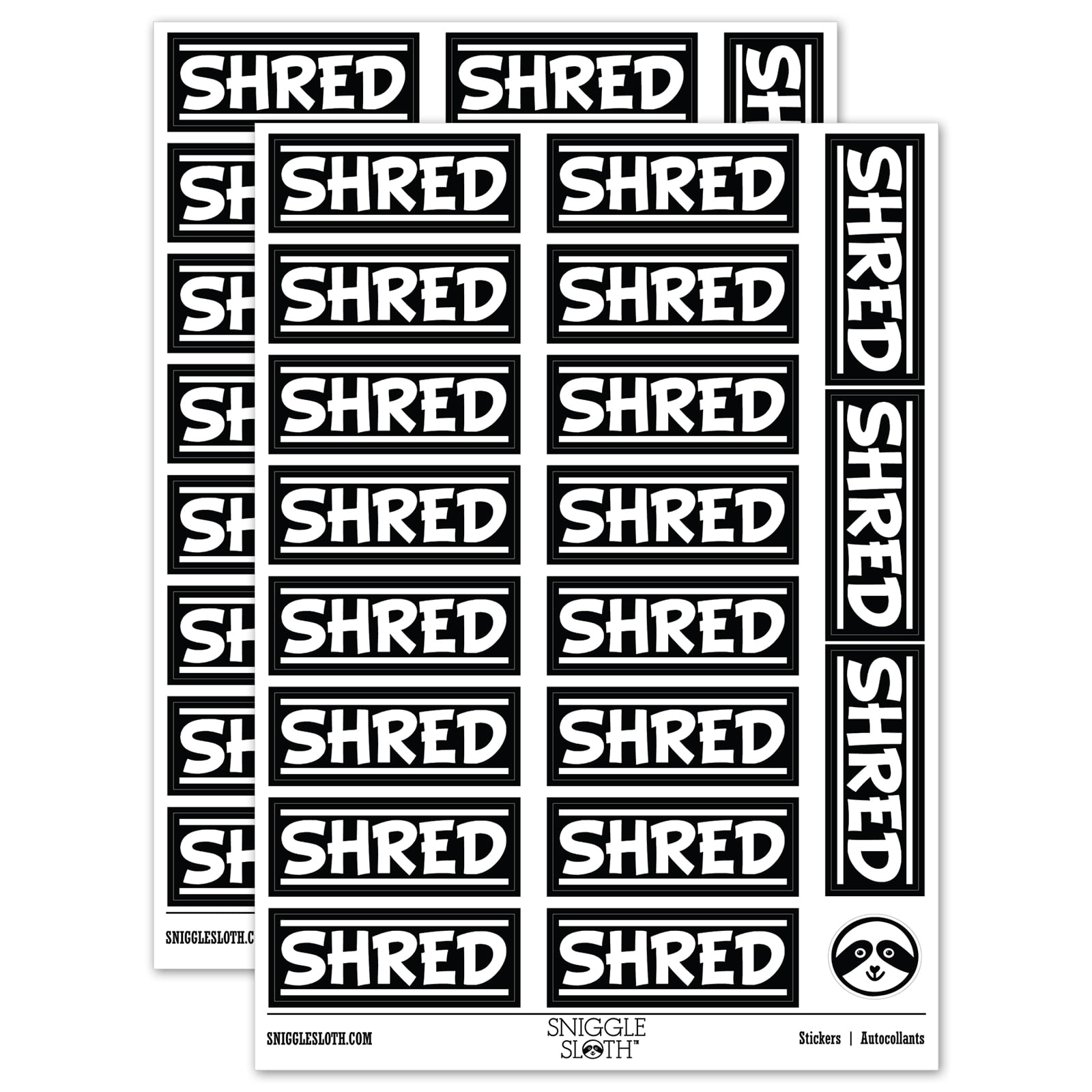 Shred Border Top Bottom Sticker Set - Black - Matte Finish - 2.00 ...