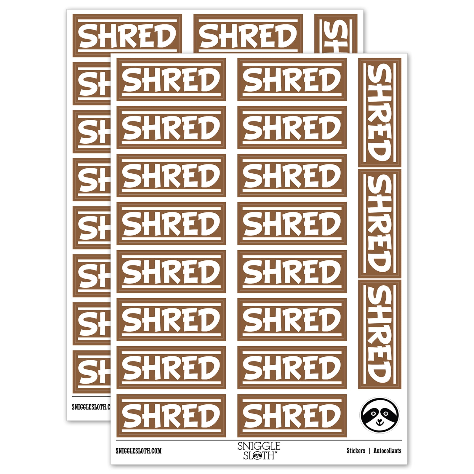 Shred Border Top Bottom Sticker Set - Brown - Gloss Finish - 2.00 ...