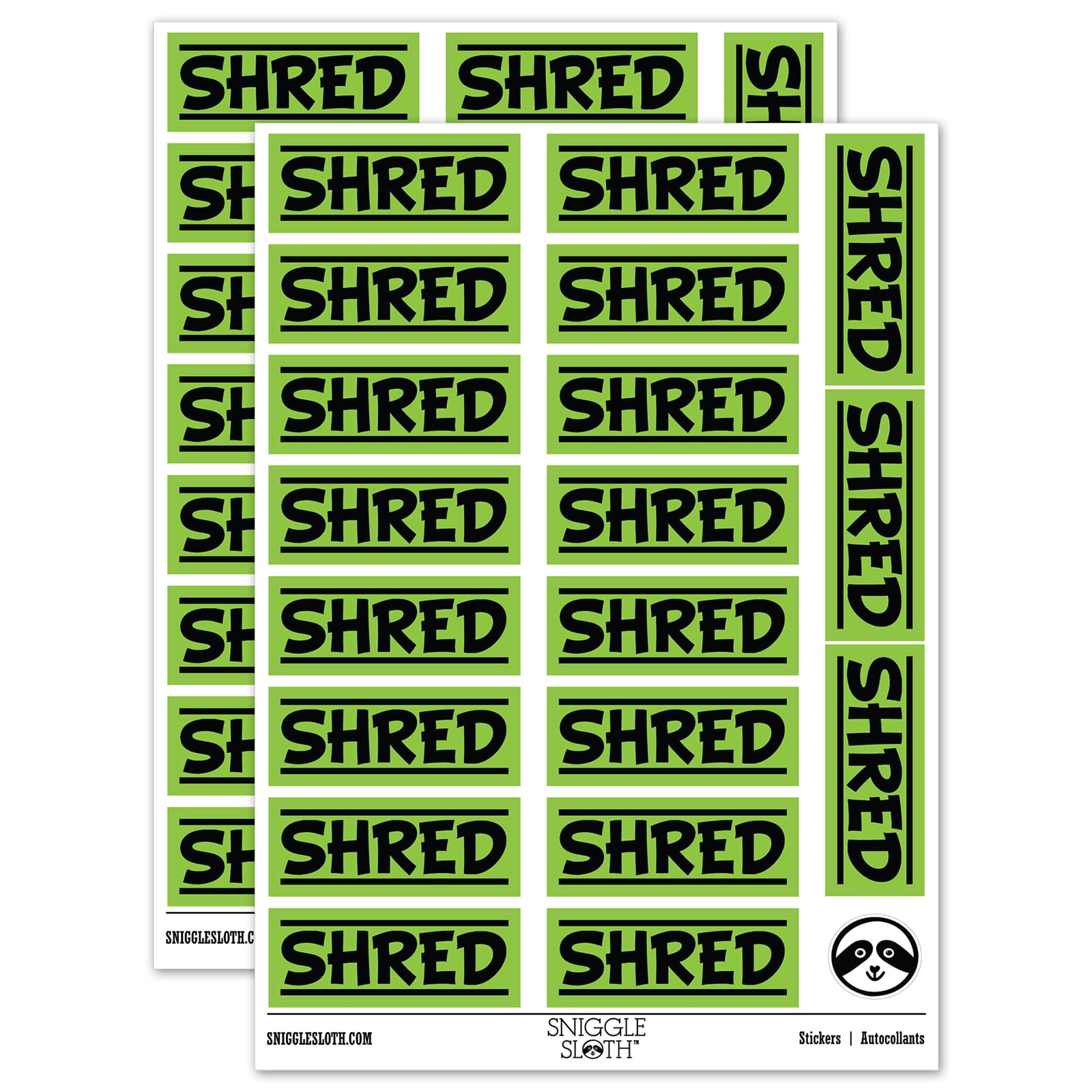 Shred Border Top Bottom Sticker Set - Light Green - Gloss Finish - 2.00 ...
